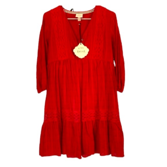Knox Rose | Dresses | Nwt Knox Rose Cottagecore Ruby Red Pleated And ...